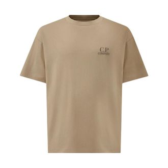 C.P. Company C.p. Company, Homme, Tops, Beige, Taille: XL T-Shirt &agrave; Manches Courtes Imprim&eacute; en Jersey 30/1