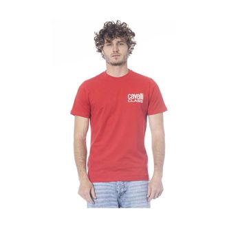 Cavalli Homme, Tops, Rouge, Taille: XL Logo Crew Neck T-Shirt