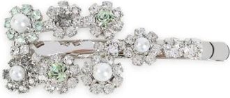 Roger Vivier Femme, Accessoires, Gris, Taille: ONE Size Flower Strass Hair Clip