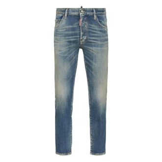 Dsquared2 Blauer Whiskering-Effekt Klassische F&uuml;nf Taschen - - Jeans - Herren - Blau - XL
