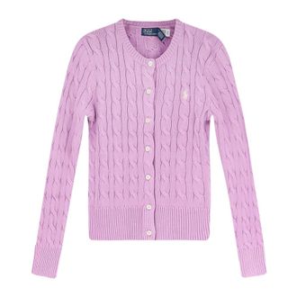 Polo Ralph Lauren Cable-Strickjacke mit Kn&ouml;pfen - - Knitwear - Damen - Lila - L