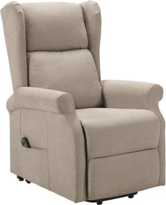 Les Tendances Les Tendances - Fauteuil de relaxation et releveur électrique 2 moteurs tissu Agora-Beige