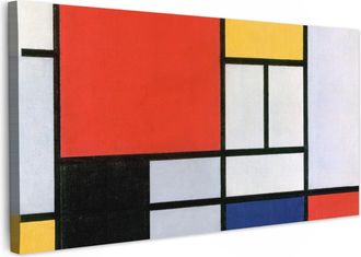 MuchoWow &copy; Leinwandbilder 100x50 cm Decoration Bilder f&uuml;r die Wand Schlafzimmer Canvas Painting XXL Wanddekoration Panorama Gro&szlig;es Wandbild Kunst - Mondrian - 