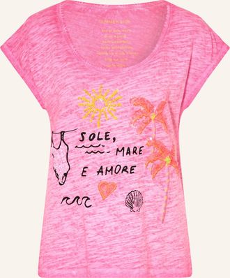 Grace Grace T-Shirt Mit Pailletten pink
