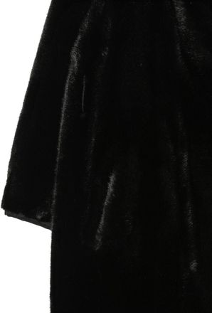 Emporio Armani Faux-Fur Funnel Neck Coat - Black