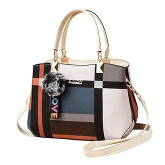 Generic Sac &agrave; bandouli&egrave;re pour femme avec fermeture &eacute;clair - Sac &agrave; main r&eacute;tro - Pour la maison, l&eacute;cole, lh&ocirc;tel, lappartement, blanc, Refer to description