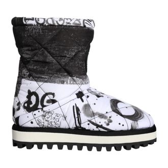 Dolce & Gabbana Logo Print Mid Calf Stiefel - - Shoes - Damen - Mehrfarbig - 37 EU