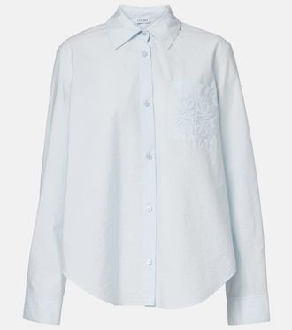 Loewe Chemise Paulas Ibiza Anagram en coton m&eacute;lang&eacute;