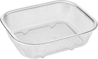 Generic Feine Gaze Öl Sieb - Edelstahl Mesh Siebkorb, rechteckige Siebkorb | Rechteckige Pommes Frites Halter, gebackene Lebensmittel Tisch servieren Kartoffe