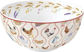 Easy Life M&uuml;slischale Country Life Bauernhof D. 15cm wei&szlig; bunt Porzellan
