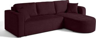 Best Mobilier Bestmobilier - Miro - canap&eacute; dangle r&eacute;versible - 4 places - convertible avec coffre - en velours textur&eacute;
