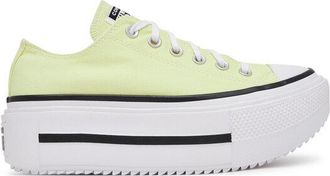 Converse Sneakers aus Stoff Chuck Taylor All Star Lift Double Stack Platform A16283C Gelb