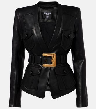 Balmain Lederjacke
