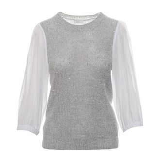PESERICO Femme, Pulls, Gris, Taille: 40 FR Maille ras du cou