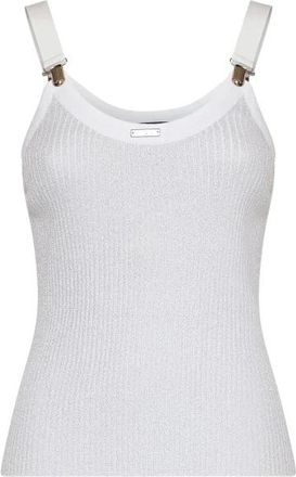 John Richmond Femme, Tops, Gris, Taille: 40 FR Top en maille lurex avec bretelles r&eacute;glables