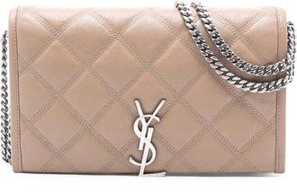 Saint Laurent Hobo Bags - Quilted Diamond Lambskin Becky Wallet on Chain - Gr. unisize - in Braun - f&uuml;r Damen