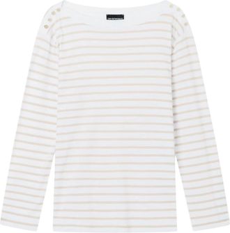 Emporio Armani Femme, Tops, Multicolore, Taille: 38 FR Striped Modal Jersey Sweater