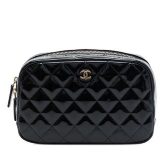 Chanel Pre-owned Quilted Leather Pouch - - Pre-owned - Damen - Schwarzk - ONE SIZE