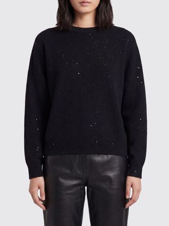 Brunello Cucinelli Pull &agrave; col rond en cachemire et soie rehauss&eacute; de sequins
