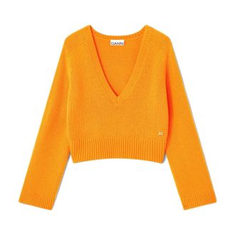 Ganni Femme, Pulls, Orange, Taille: 36 FR Pull Ganni