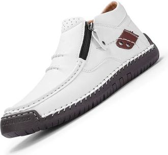 Generic Mocassins d&eacute;contract&eacute;s pour homme en cuir antid&eacute;rapant avec soutien de la vo&ucirc;te plantaire, bout large, fait &agrave; la main, chaussures de conduite &agrave; enfile