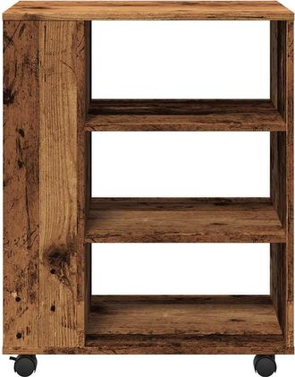 Generic Rollschrank mit F&auml;chern, Rollcontainer, B&uuml;roschrank, Aktenschrank, B&uuml;rocontainer, Schrank, B&uuml;ro, Druckerschrank, 60x35x75cm, Holzwerkstoff(Wei&szlig;) (Alte