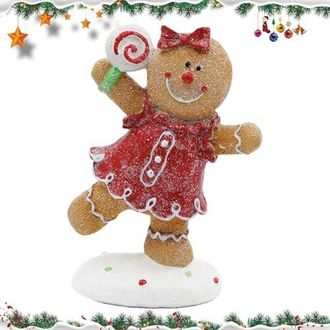 Generic D&eacute;coration de No&euml;l en forme de pain d&eacute;pices - D&eacute;corations de bureau mignonnes en r&eacute;sine - Pour chemin&eacute;e, rebord de fen&ecirc;tre, table, comptoir, salon, ch