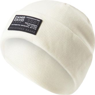 Camp David Herren Rippstrickm&uuml;tze mit Label Patch Kitt, None