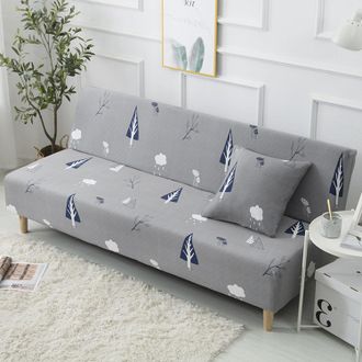 Generic Sofabezug Ohne Armlehnen Futon Abdeckung Stretch-Schonbezug F&uuml;r Klappsofa Moderner Druck Sofabett&uuml;berzug Waschbarer Schutz F&uuml;r 2-/3-Sitzer Futonbezug 