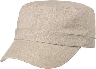 LIPODO Casquette Army en Lin Femme/Homme - dété avec visière, Fermeture Fermeture Scratch Printemps-été Été - Taille Unique Beige