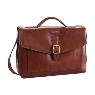 The Bridge Braune Leder Umh&auml;ngetasche - - Bags - Herren - Braun - ONE SIZE