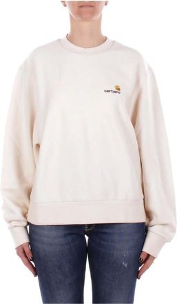 Carhartt Work in Progress Femme, Sweatshirts et sweats &agrave; capuche, Beige, Taille: 36 FR Logo Front SweaT-shirt