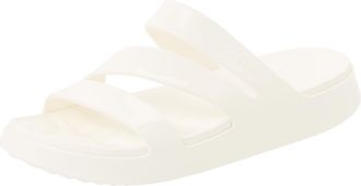 Crocs Herren Getaway Patent Strappy Badeschlappen, Chalk, 41/42 EU