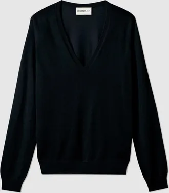 Eric Bompard Pull Col V Ultrafin Noir