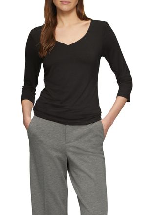 s.Oliver T-Shirt aus Lyocell im Slim Fit mit 3/4-&Auml;rmeln