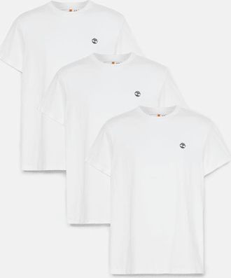Timberland Dunstan River T-Shirt im 3er-Pack f&uuml;r Herren in Wei&szlig;, Herren, Wei&szlig;, Gr&ouml;&szlig;e