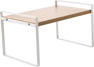 Aboofan Eisengestell Schreibtisch Organizer Klein 30cm Wei&szlig; Mit Ablagefl&auml;che Multifunktionales B&uuml;roregal F&uuml;r Schreibwaren Und B&uuml;cher