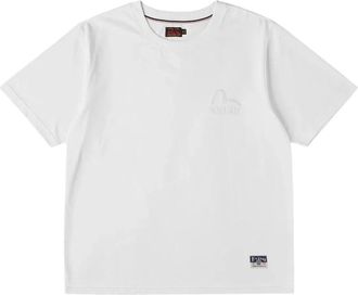 Evisu Homme, Tops, Blanc, Taille: 2XL Monochrome Seagull Embroidery T-shirt