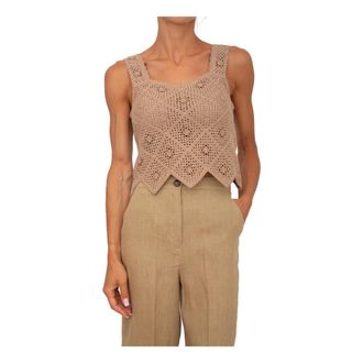 Marella Maglia Canottiera Top - - Tops - Damen - Beige - M/L