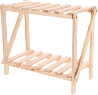 Garneck Holz Pflanzenständer Doppelstöckig Für Zuhause Balkon Blumentopfhalter Pflanzgefäßständer Topfpflanzenständer Pflanzenregal Blumentopfständer Haushalt