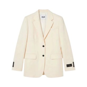 Msgm Msgm - Blazer ajust&eacute; simple boutonnage - Femme - Vestes - Beige - Taille: 40 FR