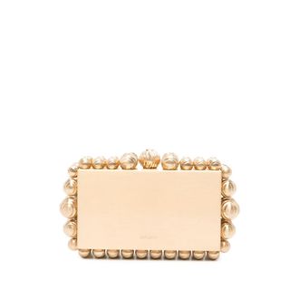 Cult Gaia Bead-embellished Brushed-finish Clutch Bag