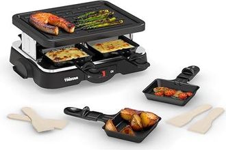 Tristar Raclette, Avec Plaque Gril, 4 Po&ecirc;lons, Pour 4 Personnes, Rev&ecirc;tement Antiadh&eacute;sif, 500 W, RA-2949