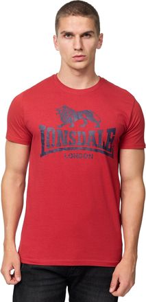 Lonsdale Mens SILVERHILL T-Shirt, Dark Red/Navy, 3XL