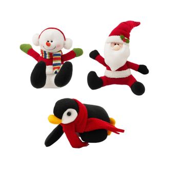 Generic Weihnachts-Pl&uuml;schtreppe - 3 St&uuml;ck weiches Pl&uuml;sch, Pinguin-Weihnachtsmann, Stofftier-Tischdekoration f&uuml;r den Innenbereich, Dekoration f&uuml;r Zuhause, Fens
