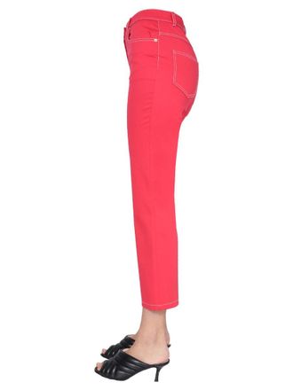 Moschino Skinny Kick Cotton Jeans - Red