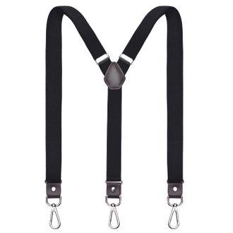 DonDon Hosenträger Herren extra stark - Hosenträger schwarz für Arbeitshosen und Anzug mit starken Clips lang schmal oder Riemen für Herren breit in Y-Form o