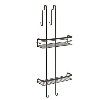 Metaltex 401122000 Origin Lava Doppeltes Bildschirmregal, Schwarz