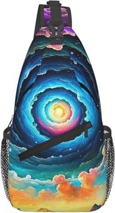 Generic Sac &agrave; dos &agrave; bandouli&egrave;re pour homme Motif for&ecirc;t galactique ciel &eacute;toil&eacute;