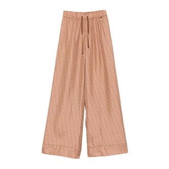 Herno Femme, Pantalons, Brun, Taille: 40 FR Pantaloni in seta a fantasia Coulisse